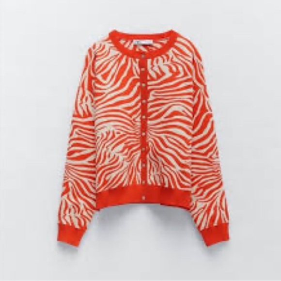 Zara | Sweaters | Zara Orange Button Up Sweater | Poshmark